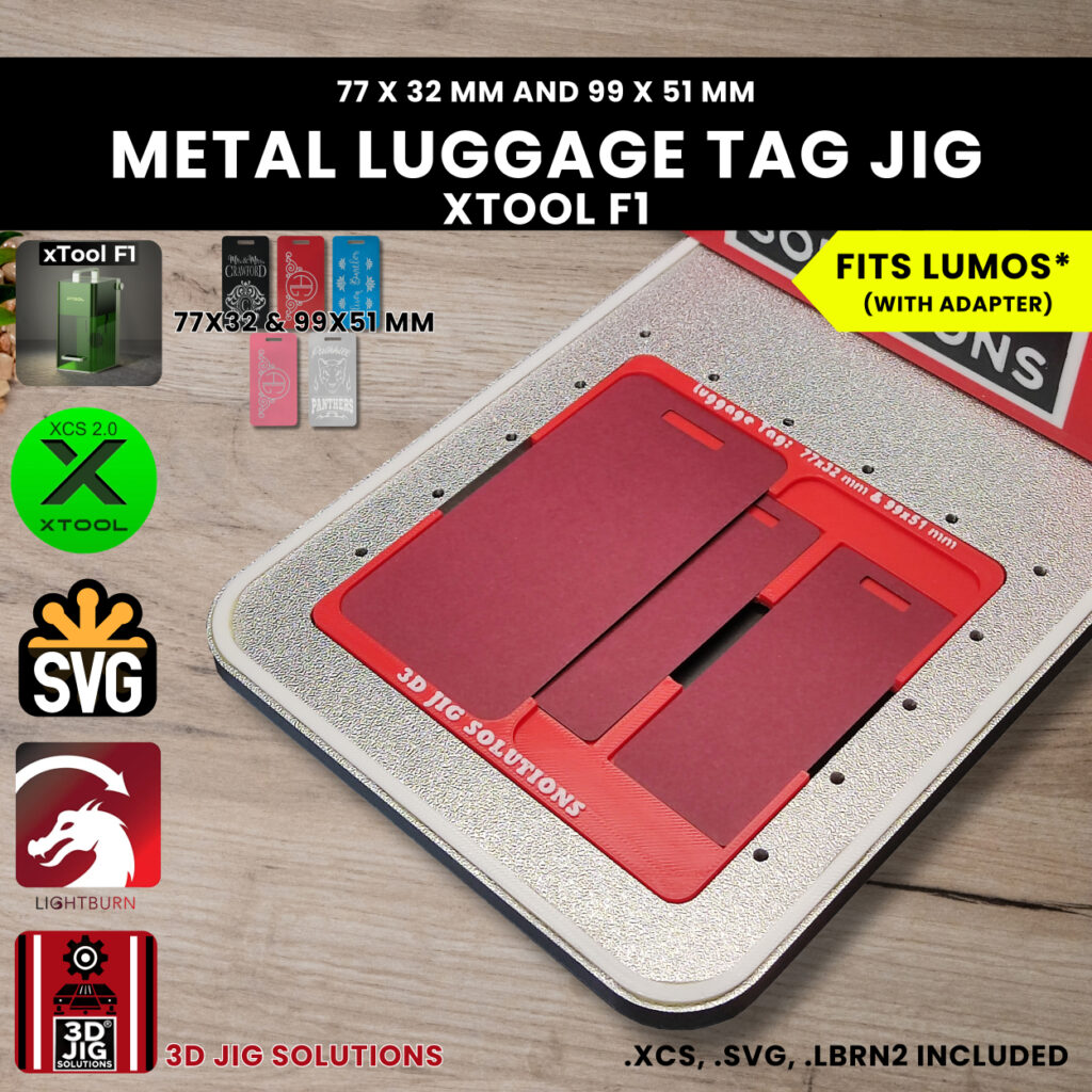 xTool F1 Laser Jig - Metal Luggage Tags (Dual Size)
